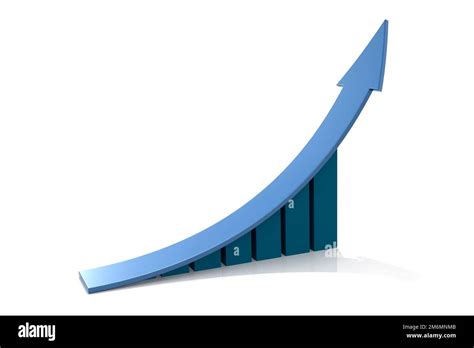 Bar Chart On The Blue Arrow Stock Photo Alamy