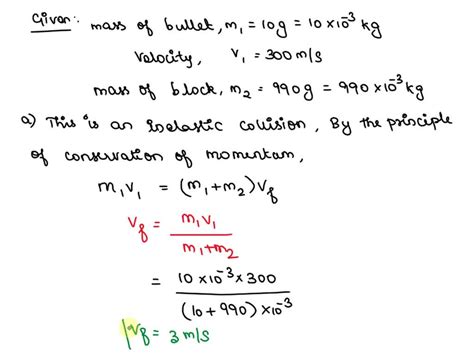 solved a bullet of mass m 0 29 kg is fired with a velocity 2 3 m s to