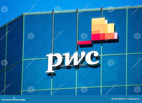 Pwc Logo Sign On Company Office Pricewaterhousecoopers Is A