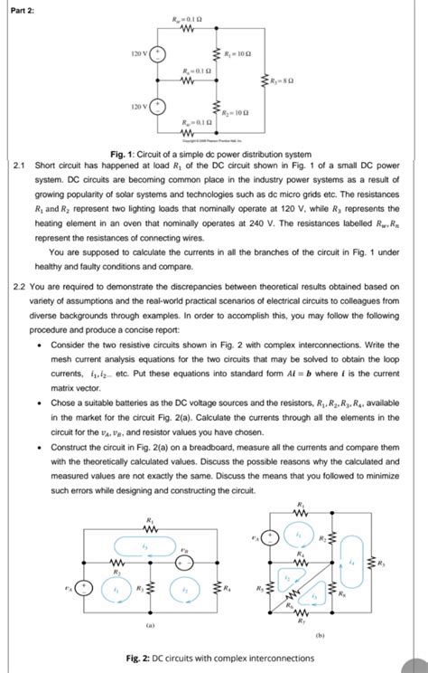 Solved Part Fig Circuit Of A Simple Dc Power Chegg Com
