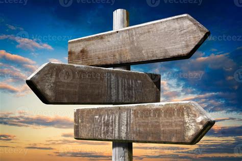 Wooden Crossroads Sign