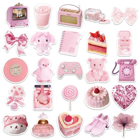 Coquette Pink Motifs Sticker Set Aesthetic Decor Shop