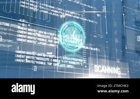 Animation Of Digital Clock Texts Graphs Loading Bar Computer Language Over Abstract