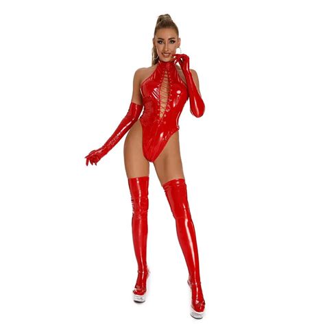 Jual Preorder Sexy Nightclub Shiny Teddy Women Erotic Pvc Wet Look
