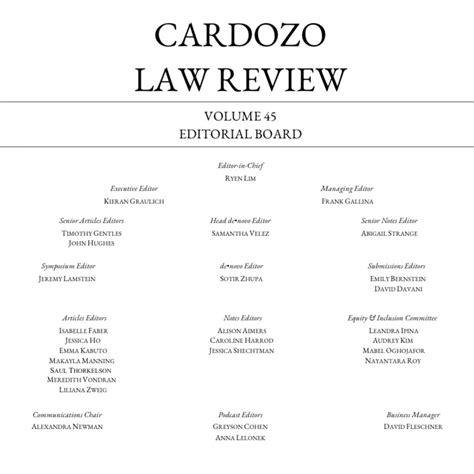 Cardozo Law Review On Linkedin Please Join Us In Congratulating