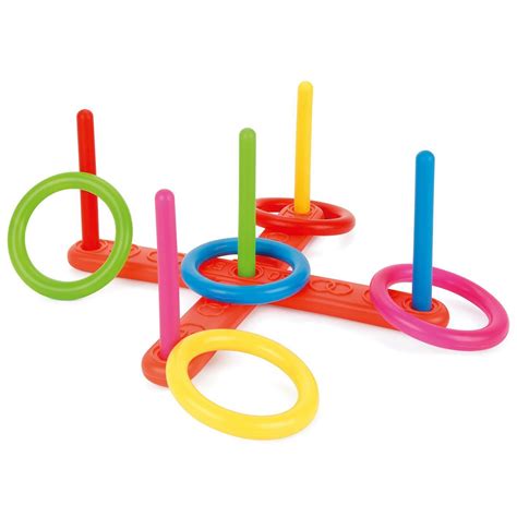 Plastic Hoop Ring Quoits Toss Tossing Game Set Summer Outdoor Fun