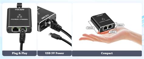 Amazon Com ARCELI Gigabit Ethernet Splitter To Network Splitter With USB Power Cable