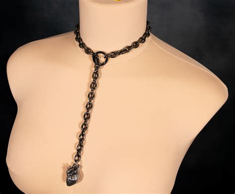 Tethered Heart O Link Slip Chain Collar
