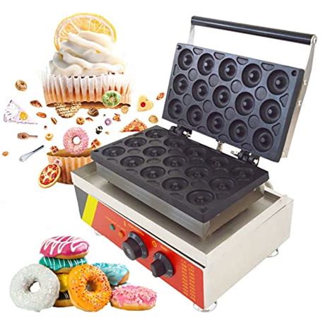 Intbuying 15pcs Mini Dount Maker Machine Commercial Electric Waffle