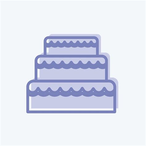 Gâteau De Mariage Icône Adapté Au Symbole De Mariage Style Bicolore Conception Simple