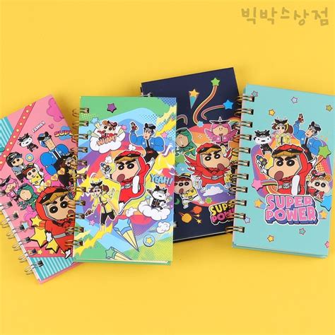 2500 짱구 베이직 수첩 4p 1세트 골고루 짱구는못말려 노트 필기 메모 좌철수첩 유선 홈플러스 택배배송