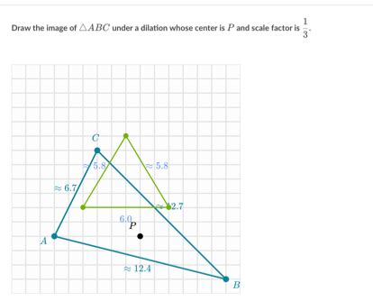 Solved Draw The Image Of Abc Under A Dilation Whose Center Is P And Scale Factor Is Math