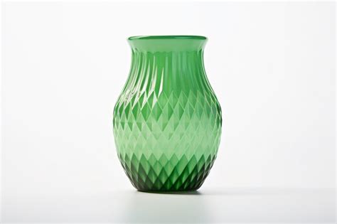 Premium Photo A Green Vase Sitting On A White Surface