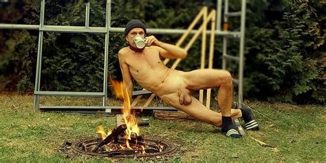 Naked Uncut Slave Exposed With Or Without Penis Cage Outdoor At The Campfire Photo