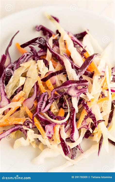 Gezonde Koolsla Met Rode Kool En Wortel Stock Afbeelding Image Of Voorgerecht Radijs 39178309