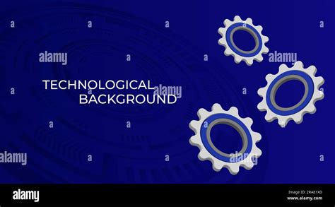 Bright Technological Background With Gears And Technological Elements
