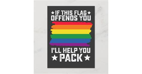 Lgbt Pride If This Flag Offends You Ill Help You Invitation Postcard
