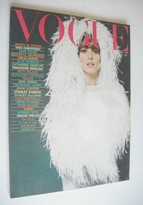 British Vogue Magazine December 1965 Elsa Martinelli Cover