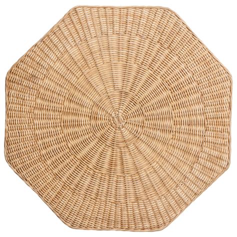 Octagonal Rattan Wicker And Bamboo Lattice Side Table Mecox Gardens