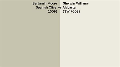 Benjamin Moore Spanish Olive Vs Sherwin Williams Alabaster SW Side By Side Comparison