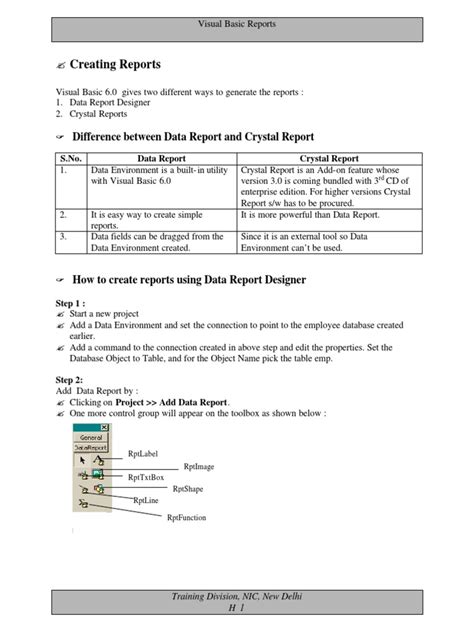 Creating Powerful Reports In Visual Basic 60 A Comprehensive Guide To Creating Powerful Reports In Visual Basic 60 A Comprehensive Guide To