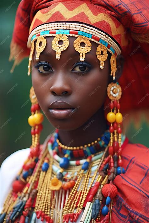 Premium Photo Portrait Of A Beautiful African Woman In Traditional