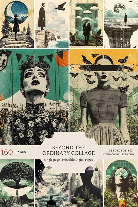 Surrealism Collage Art Kit Moody Printable Graphics Vintage