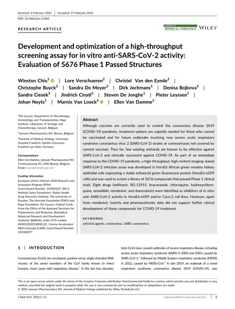 Pdf Development And Optimization Of A High Throughput Screening Assay