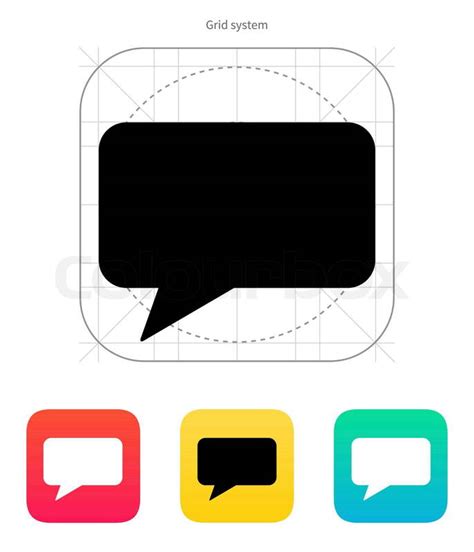 Rectangular Bubble Icon On White Background Vector Illustra Colourbox