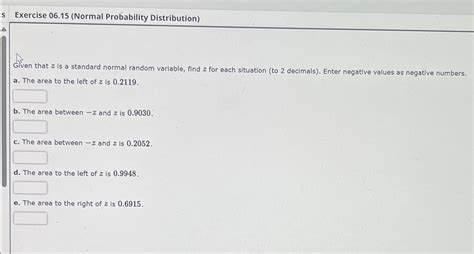 Solved S Exercise Normal Probability Chegg