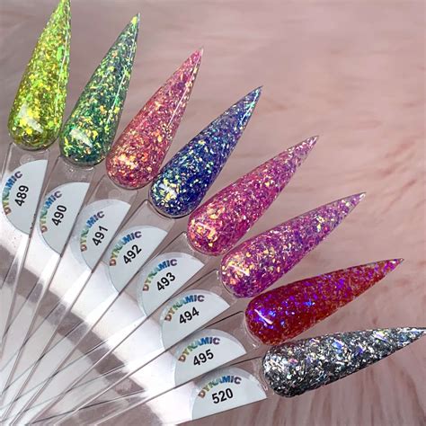 Rainbow Flakes Acrylic Powder Collection With High Sparkling Iridescen
