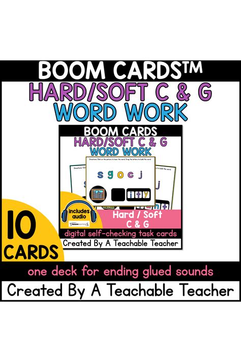 Soft Hard C G Word Work Boom Cards A Teachable Teacher