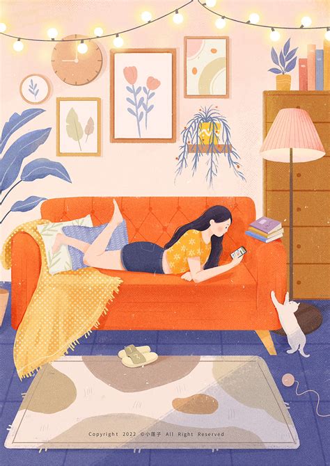 交际是一种能力，独处也是 场景插画小莲子插画 站酷zcool