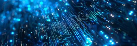 Blue Binary Code Circuitry Digital Abstract Stock Illustration