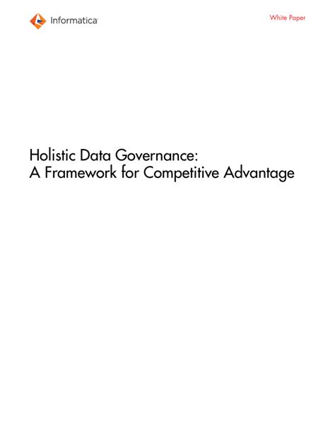 And Holistic Data Governance A Framework