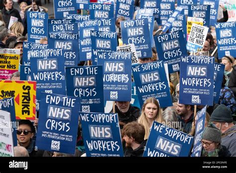 London Uk 11 March 2023 National Health Service Nhs Staff And