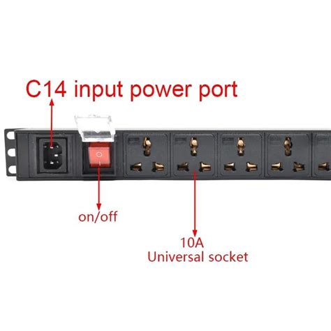 Cabinet Rack Wall Desktop Mount Pdu Power Strip Unit C14 Input Power Input 2 10ways Universal