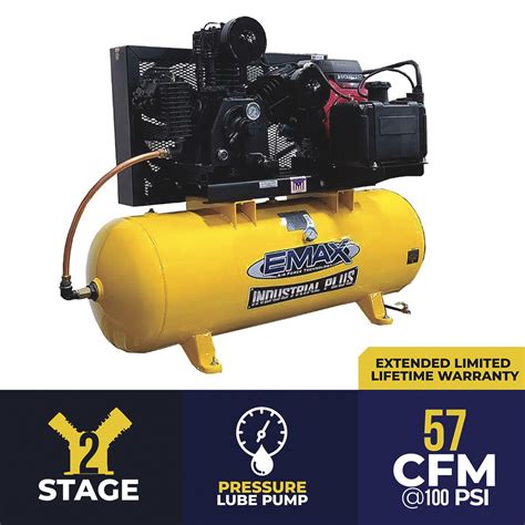 Emax Industrial Plus Gas Powered 2 Stage Air Compressor — 24 Hp Honda