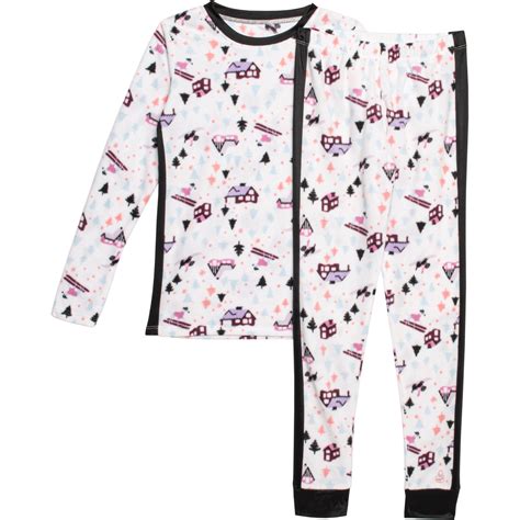 Cuddl Duds Big Girls Novelty Fleece Base Layer Set Long Sleeve