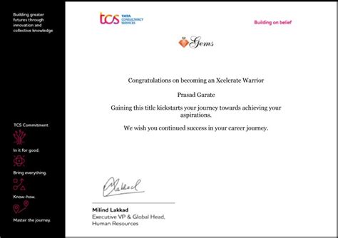prasad garate on linkedin tcsgems tcs