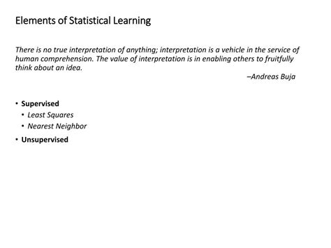 ppt the elements of statistical learning powerpoint presentation