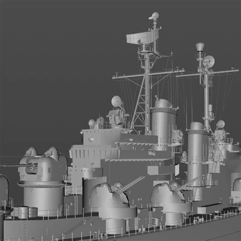🚢 Digital Model Of The Us Austin Class Cruiser・ Obj File For 3d