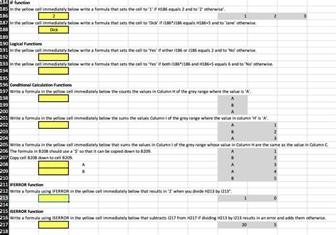 1 2 3 184 IF Function 185 In The Yellow Cell Chegg Com