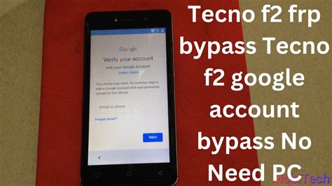 How To Bypass Your Tecno F Google Account Without A PC YouTube