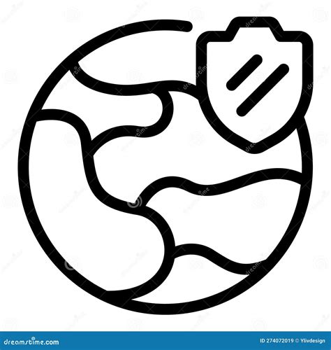 Global Security Guard Icon Outline Vector Safety Data Stock
