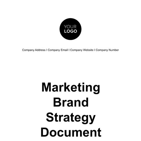 Marketing Brand Strategy Document Template Edit Online And Download