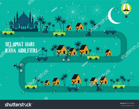Hari Raya Balik Kampung Template Vector Stock Vector Royalty Free