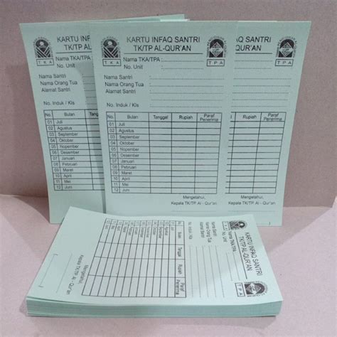 Jual Kartu Infaq Santri Untuk Tktpa 1 Pak Isi 50 Shopee Indonesia
