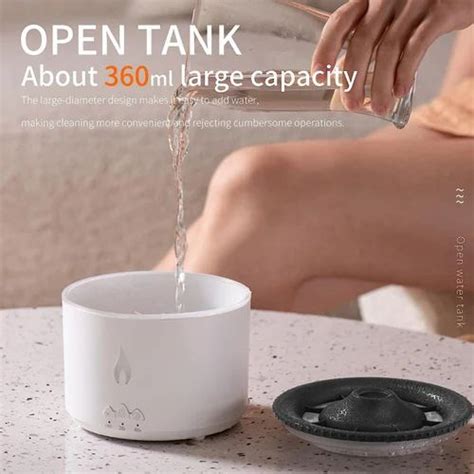 Volcano Humidifier Essential Oil Diffuser Flame 2 Mist Aromatherapy Diffuser Ultrasonic Air At