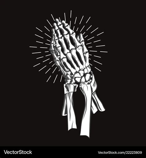 Praying Skeleton Hands Royalty Free Vector Image